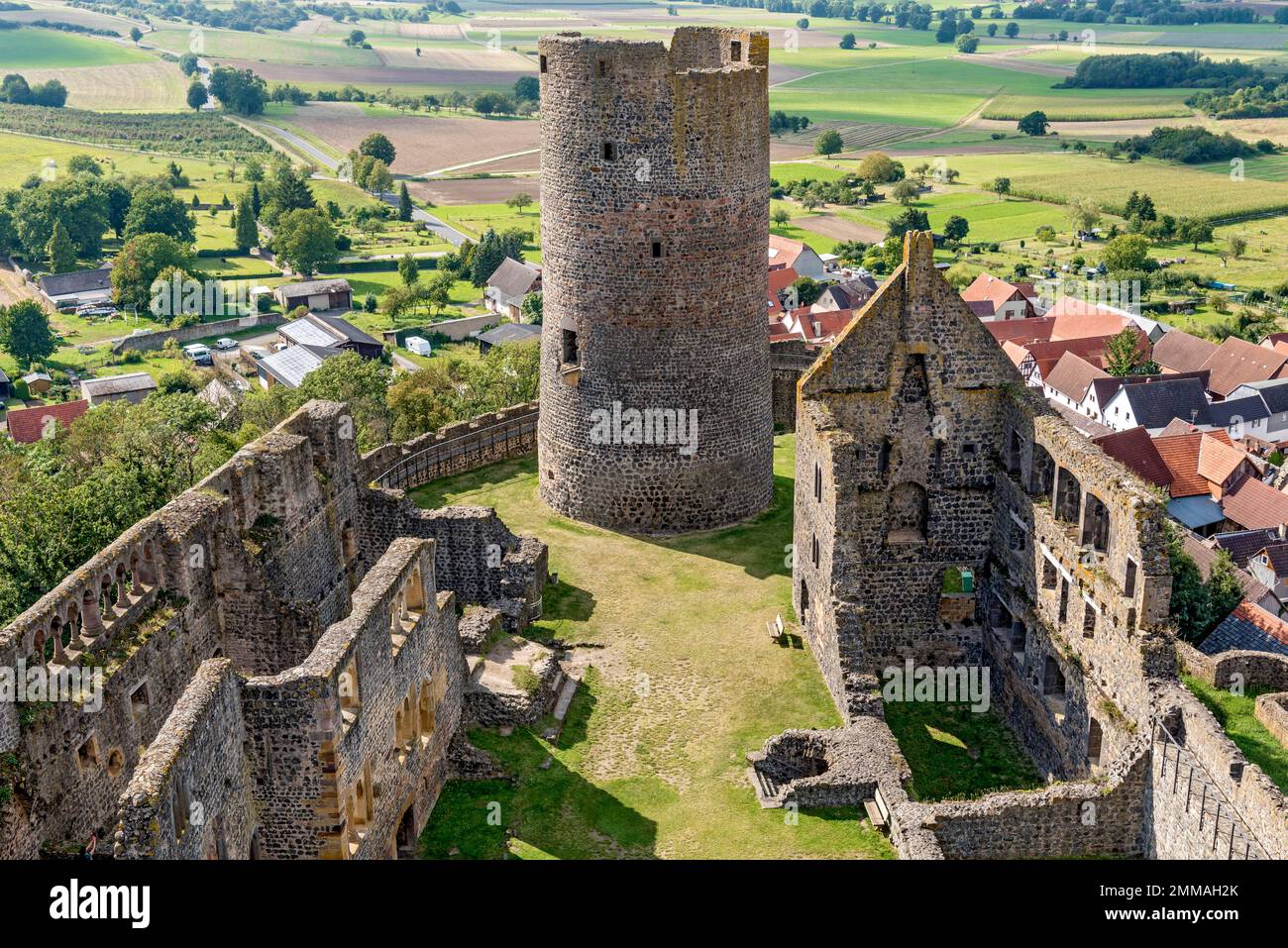 Romanesque Muenzenberg ruin, castle tower western keep, Gothic ...