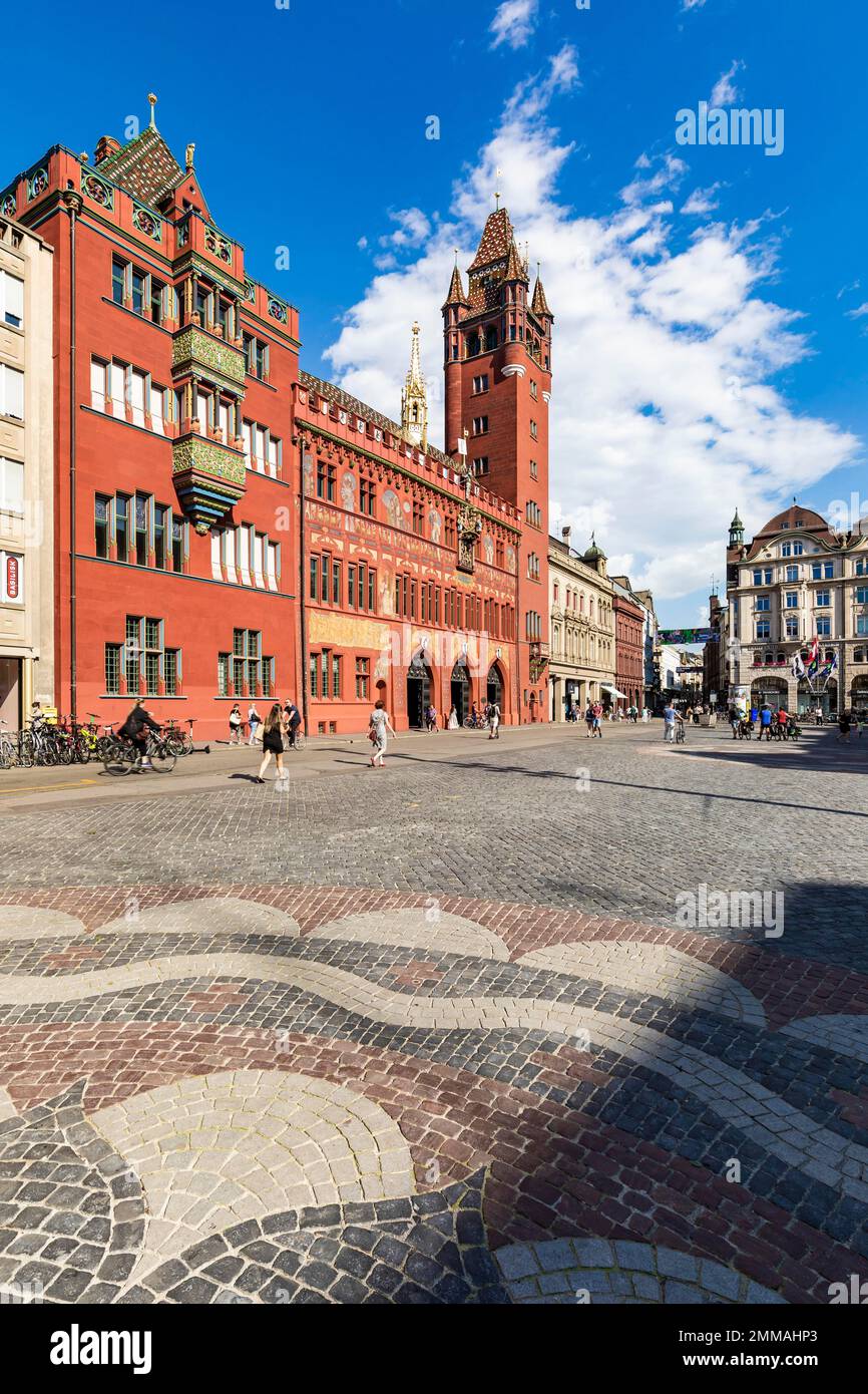 Historic town hall on the market square, Basel, Canton Basel-Stadt ...