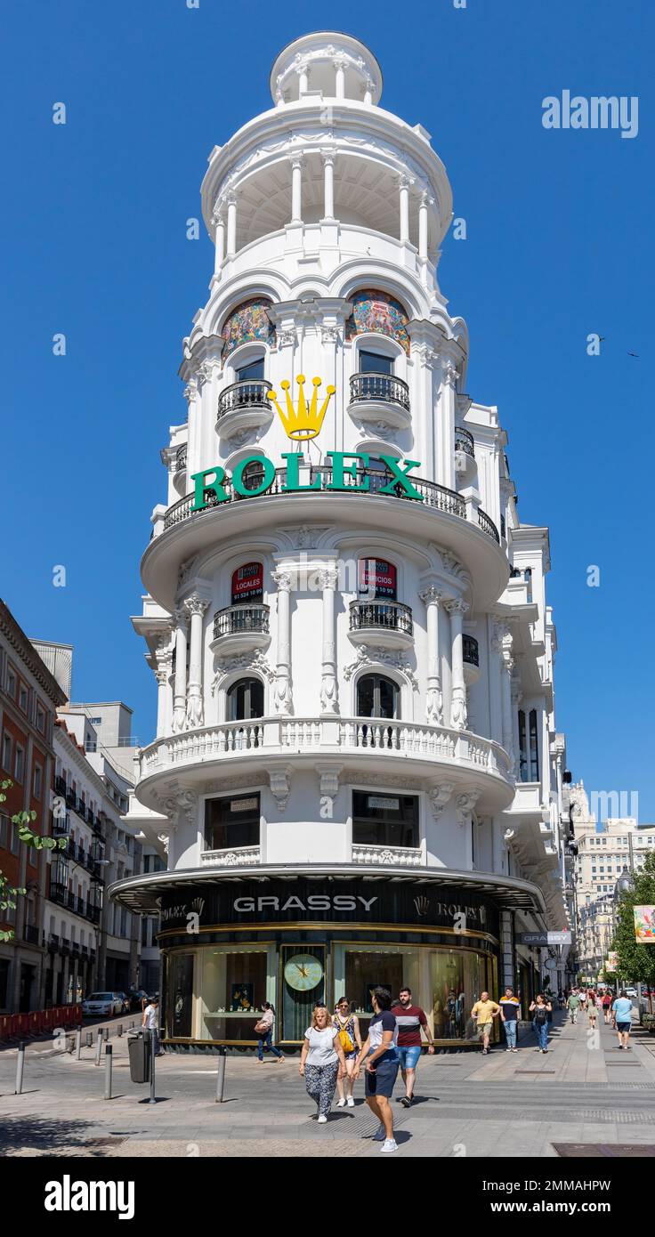 Edificio Grassy, Building, Rolex, Advertising, Madrid, Capital, Spain Stock Photo - Alamy