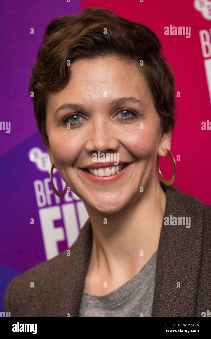 Actress Maggie Gyllenhaal poses for photographers ahead of a screen ...