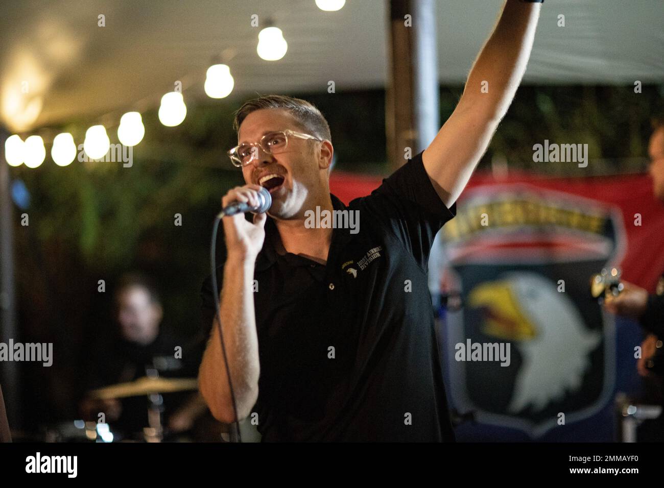 U.S. Army Sgt. Thomas Borgerding, a musician with the 101st Airborne ...
