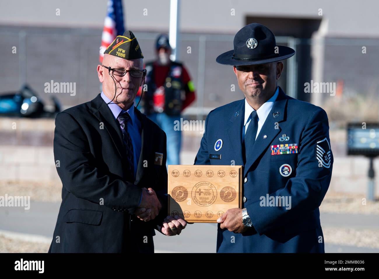 Retired U.S. Air Force Tech. Sgt. Gary Townsend, left, a key speaker ...
