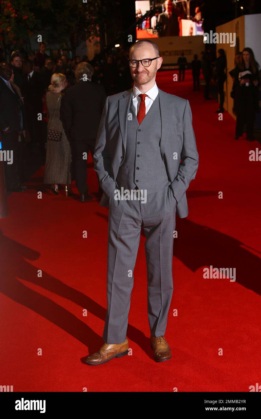 Mark Gatiss poses for photographers upon arrival at the premiere of the ...