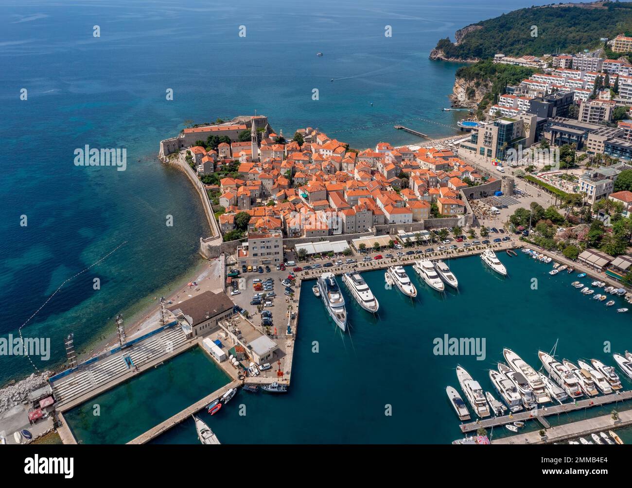 Aerial drone view budva montenegro hi-res stock photography and images ...