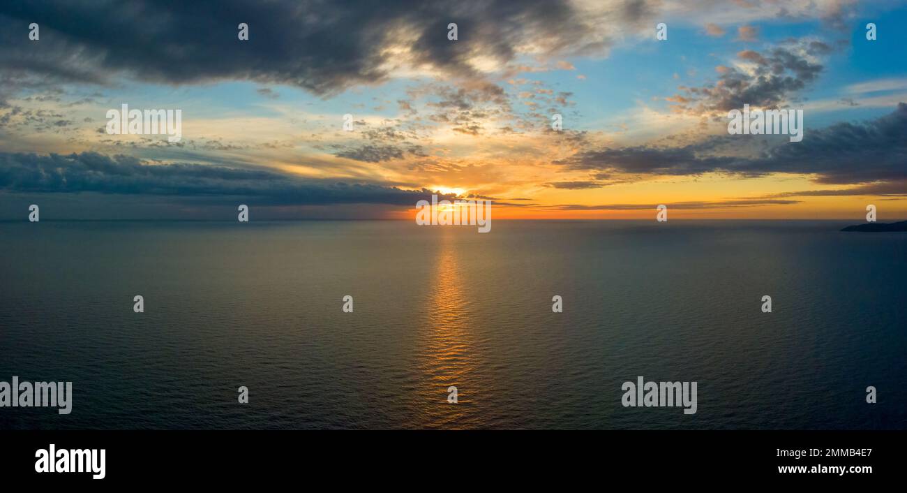 Beautiful sunset over sea aerial hi-res stock photography and images ...