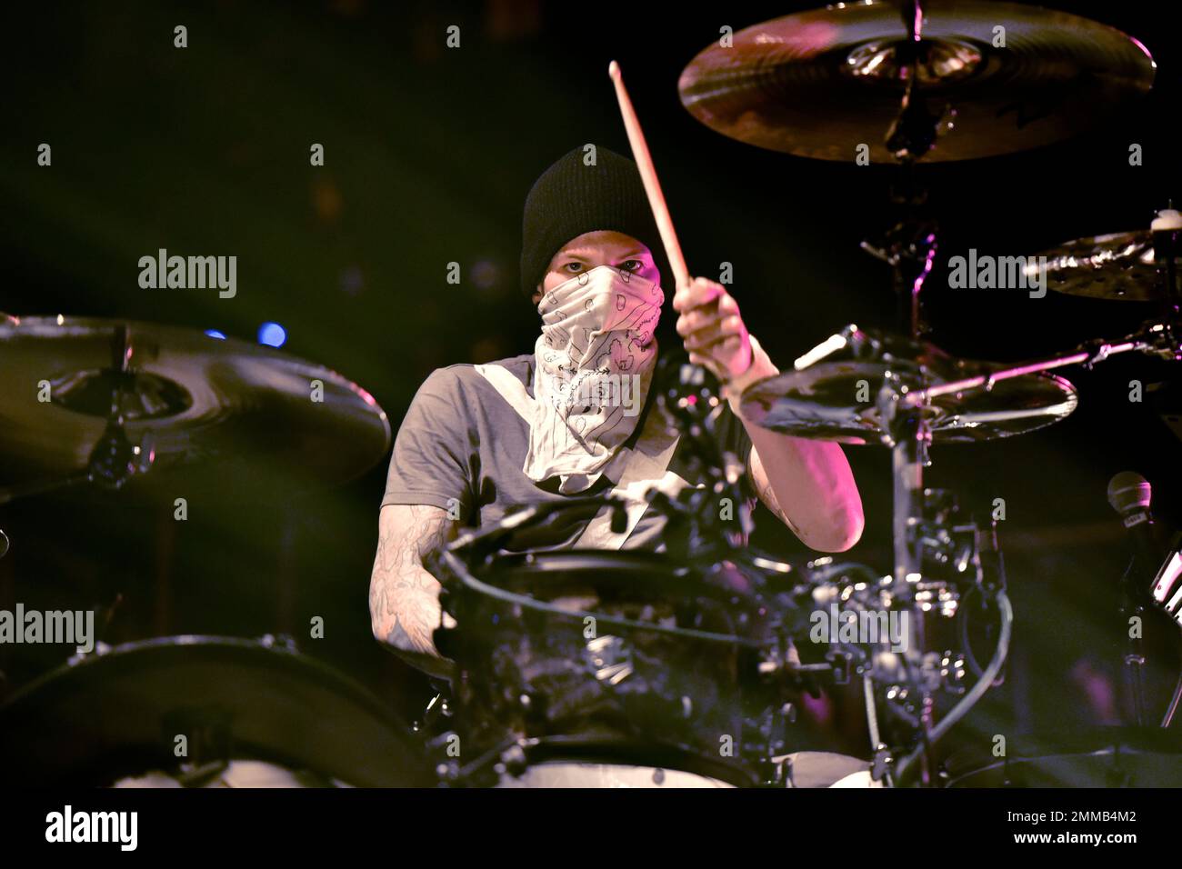 Josh Dun of Twenty One Pilots performs during "The Bandito Tour" at the ...