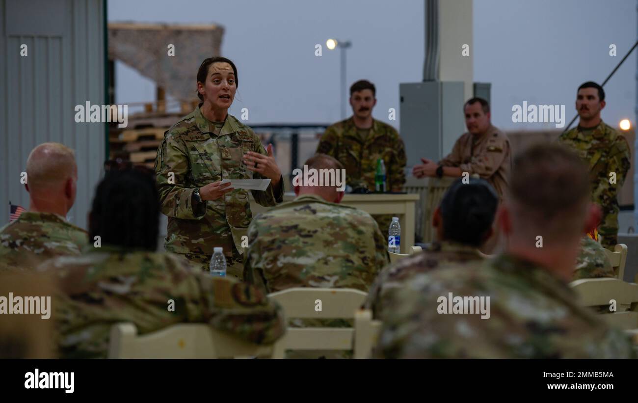 U.S. Air Force Chief Master Sgt. Jessica McWain, the command chief of ...