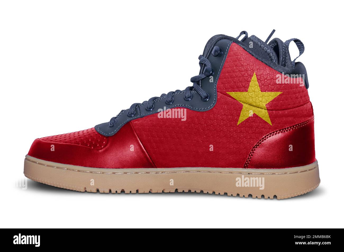 Fashion rubber snickers with flag of Vietnam isolated on white ...