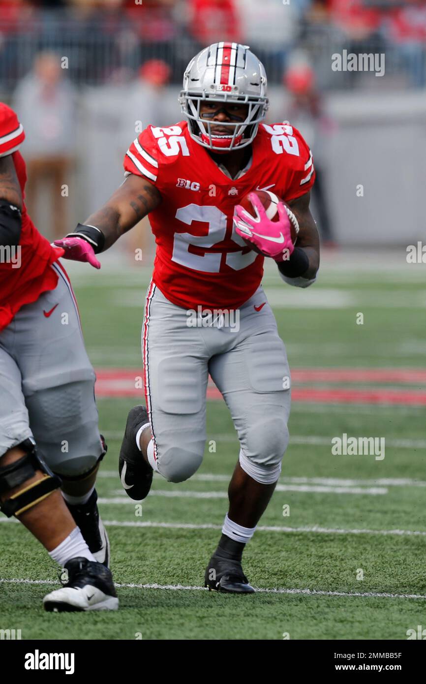 Ohio State running back Mike Weber plays against Minnesota during an ...