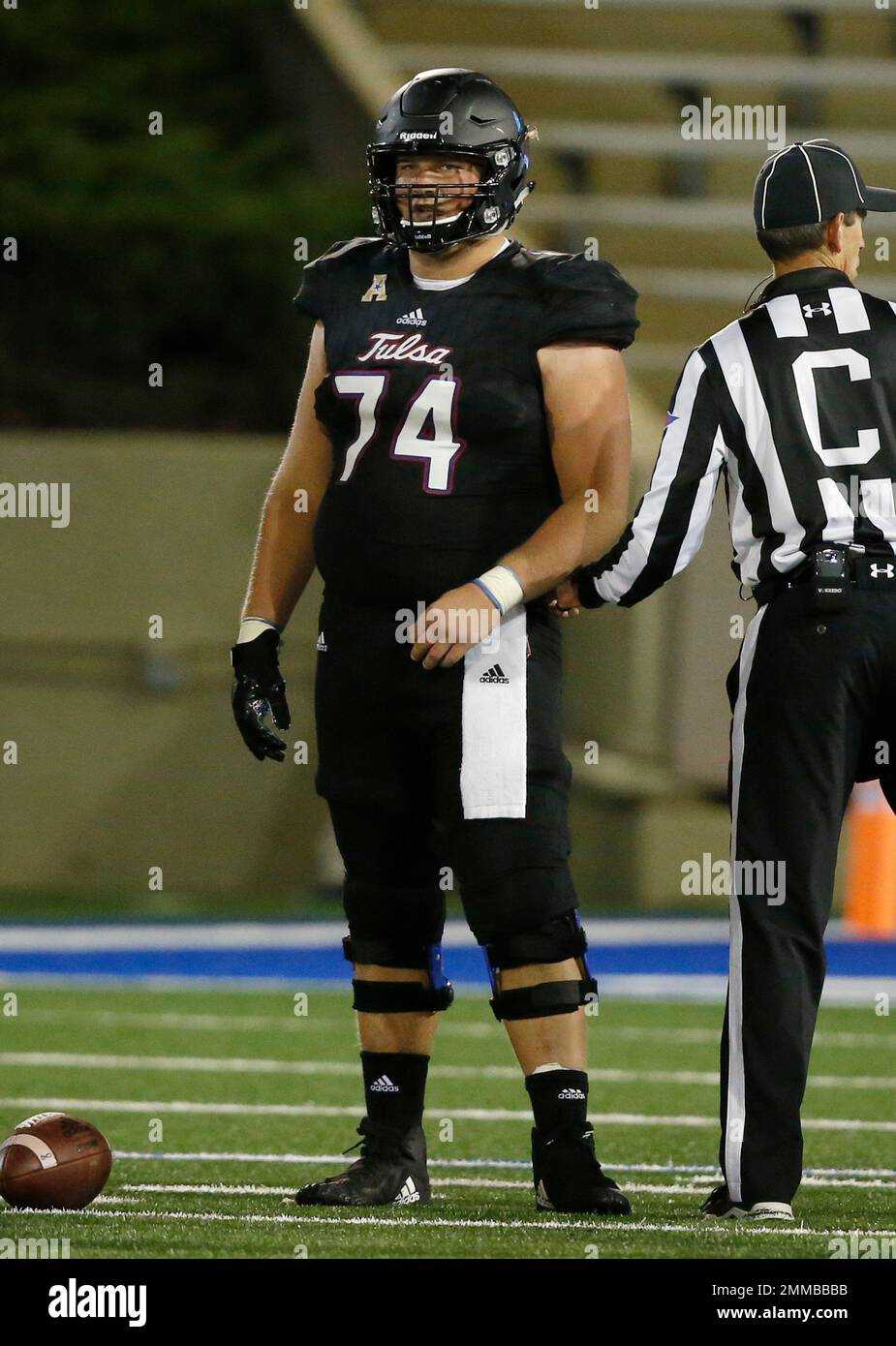 Tulsa center Chandler Miller (74) during an NCAA college football game ...