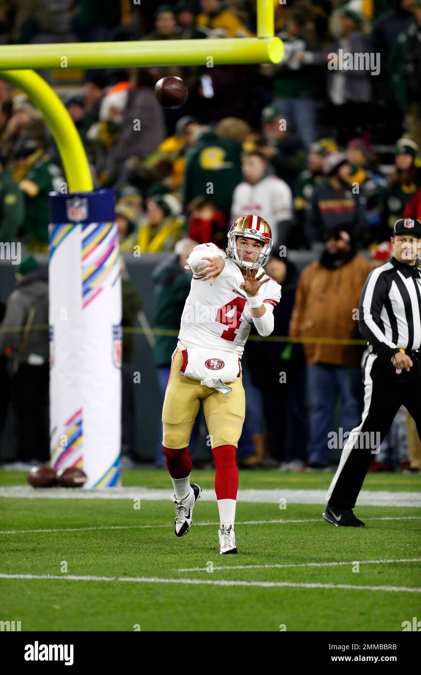 San Francisco 49ers quarterback Nick Mullens (4) before an NFL football ...
