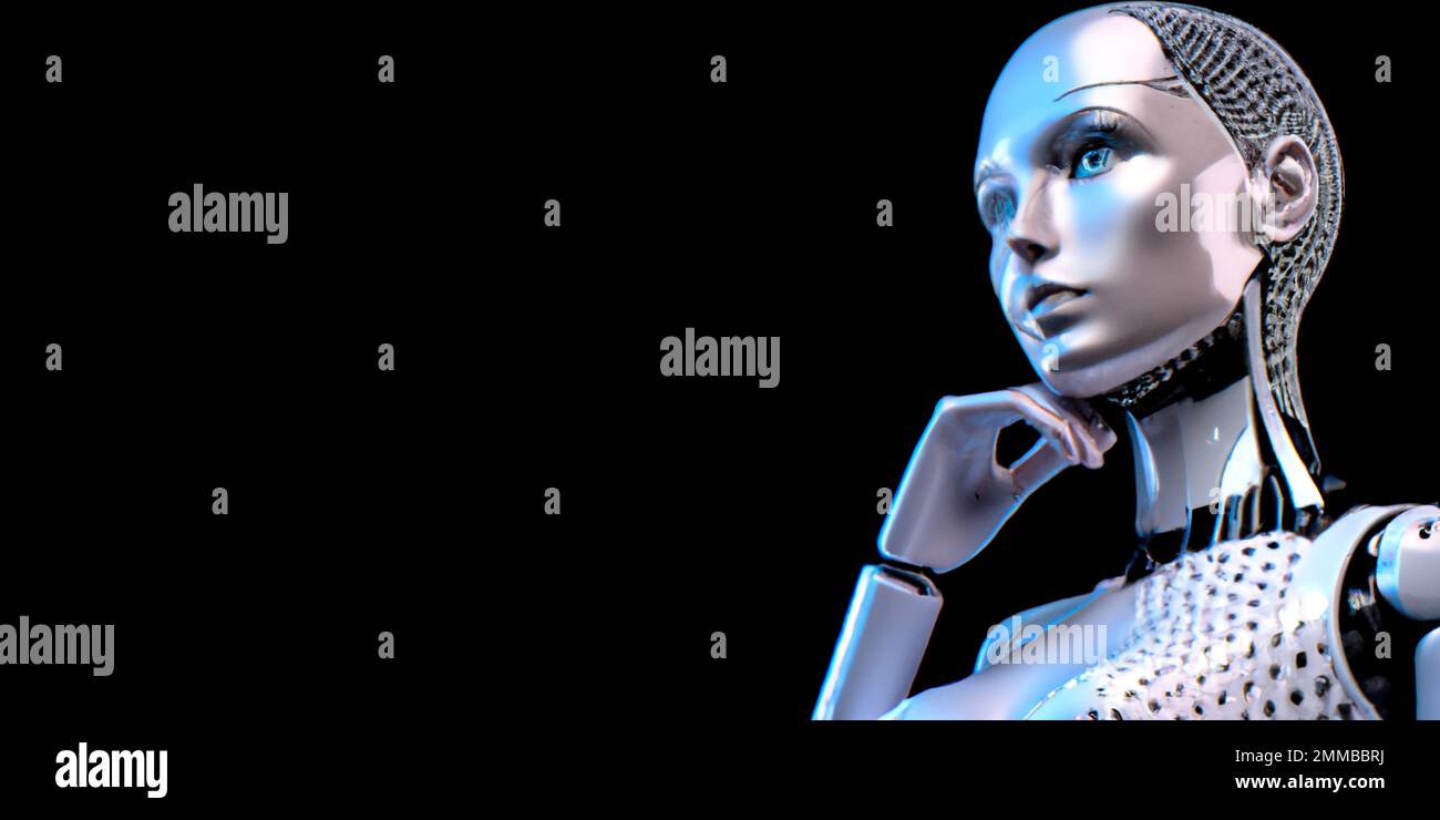 Cyber Girl humanoid robot with artificial intelligence – Digital 3D ...