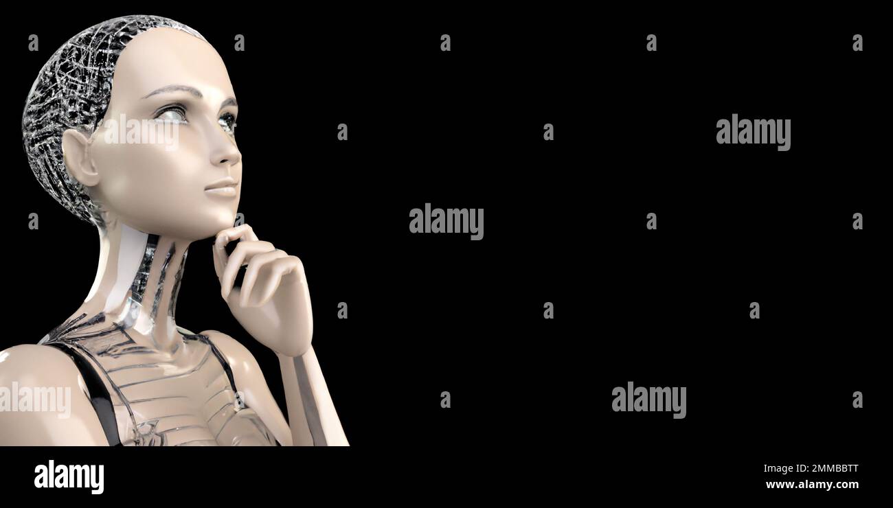 Cyber Girl humanoid robot with artificial intelligence – Digital 3D ...
