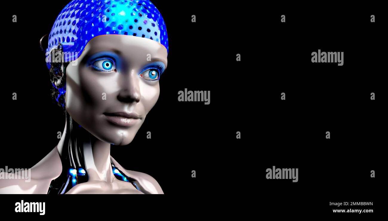 Cyber Girl humanoid robot with artificial intelligence – Digital 3D ...