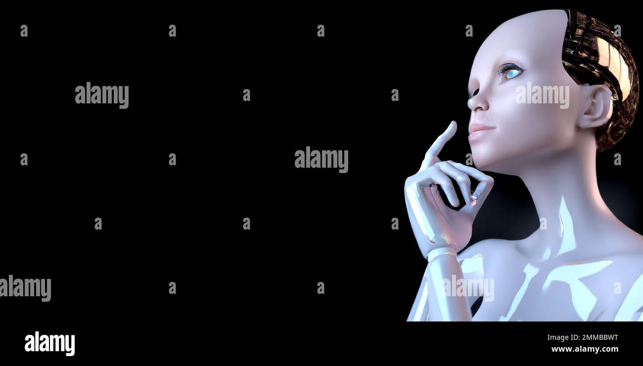 Cyber Girl humanoid robot with artificial intelligence – Digital 3D ...