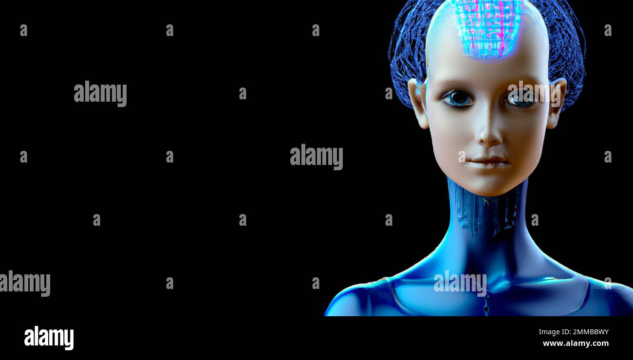 Cyber Girl humanoid robot with artificial intelligence – Digital 3D ...