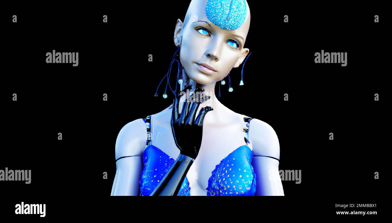 Cyber Girl humanoid robot with artificial intelligence – Digital 3D ...