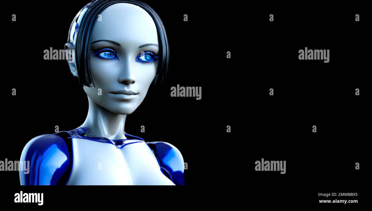 Cyber Girl humanoid robot with artificial intelligence – Digital 3D ...