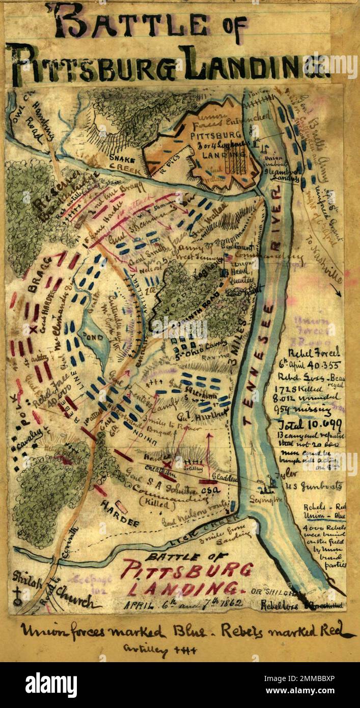 The Battle of Shiloh (aka the Battle of Pittsburg Landing) was fought ...