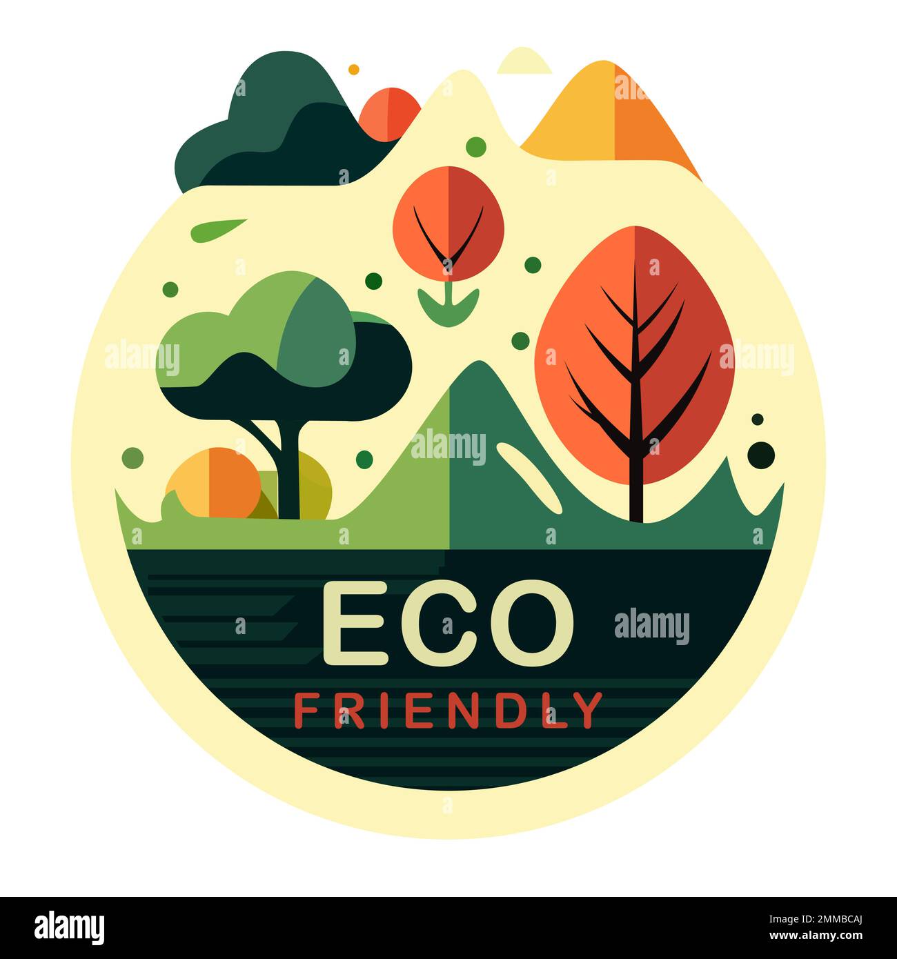Eco Friendly Earth Day Illustrated Label. Vector Illustration. EPS10 ...