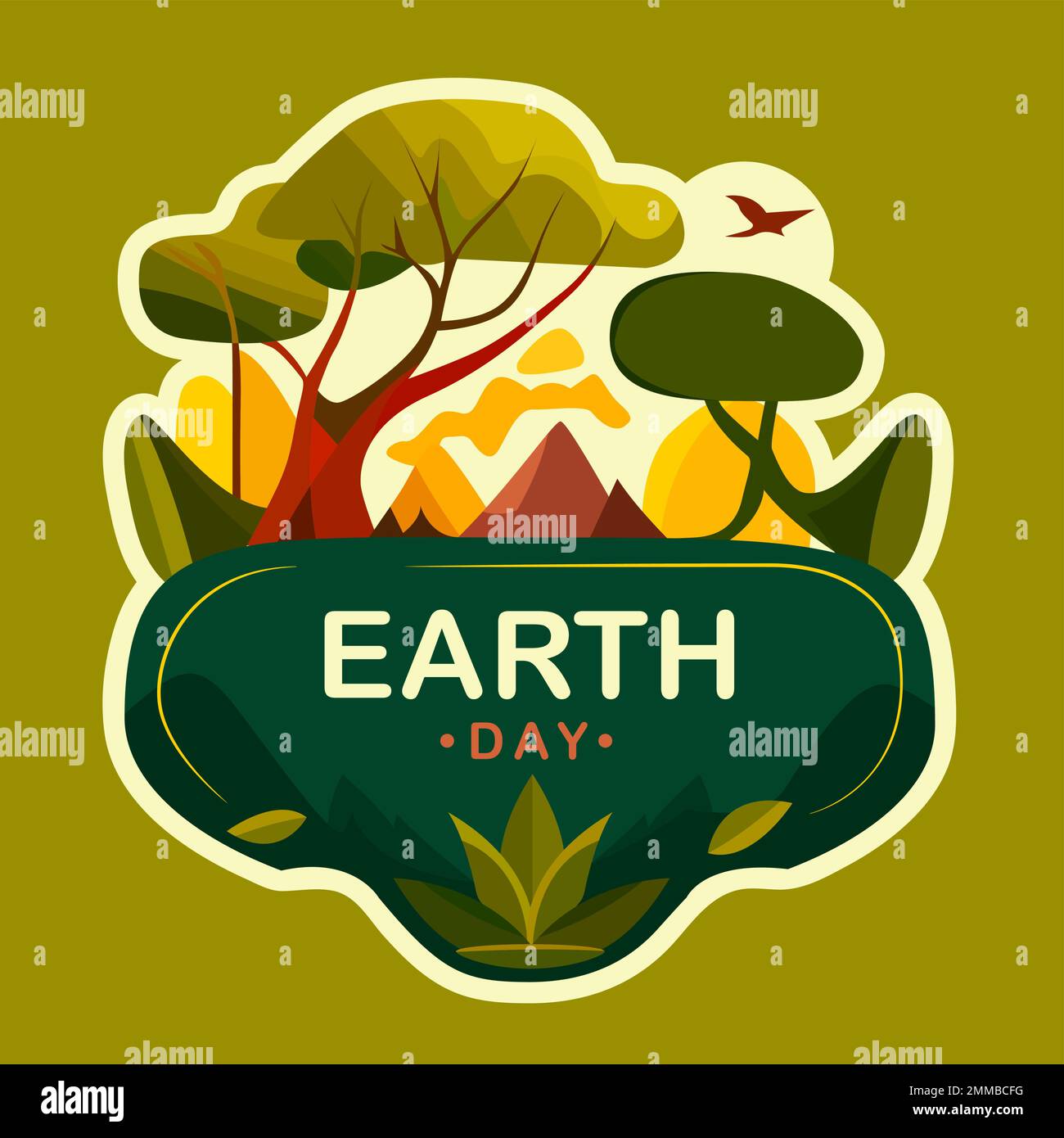 Eco Friendly Earth Day Illustrated Label. Vector Illustration. EPS10 ...