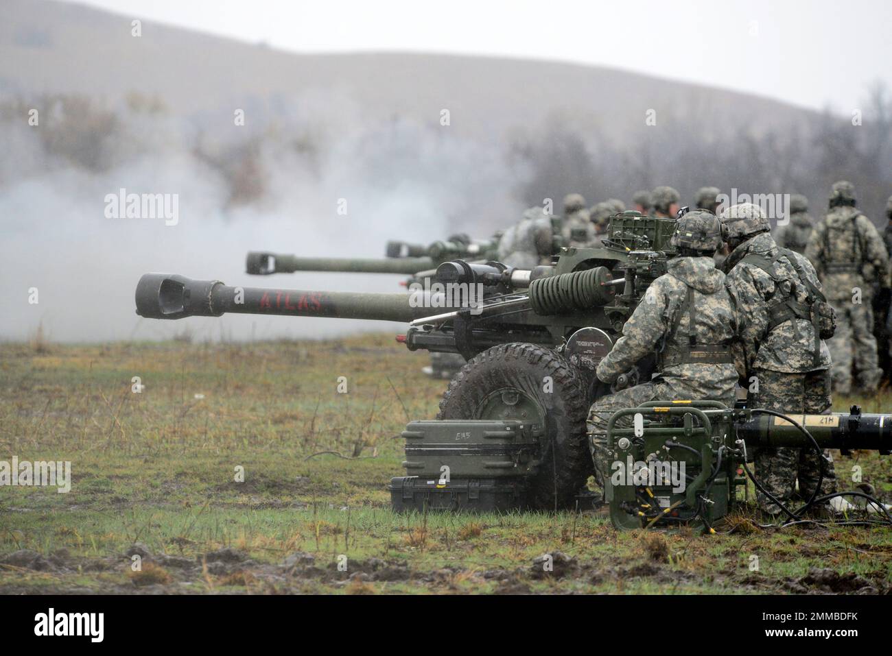 Direct fire exercise in cold, drizzly weather by 2nd Battalion, 2nd ...