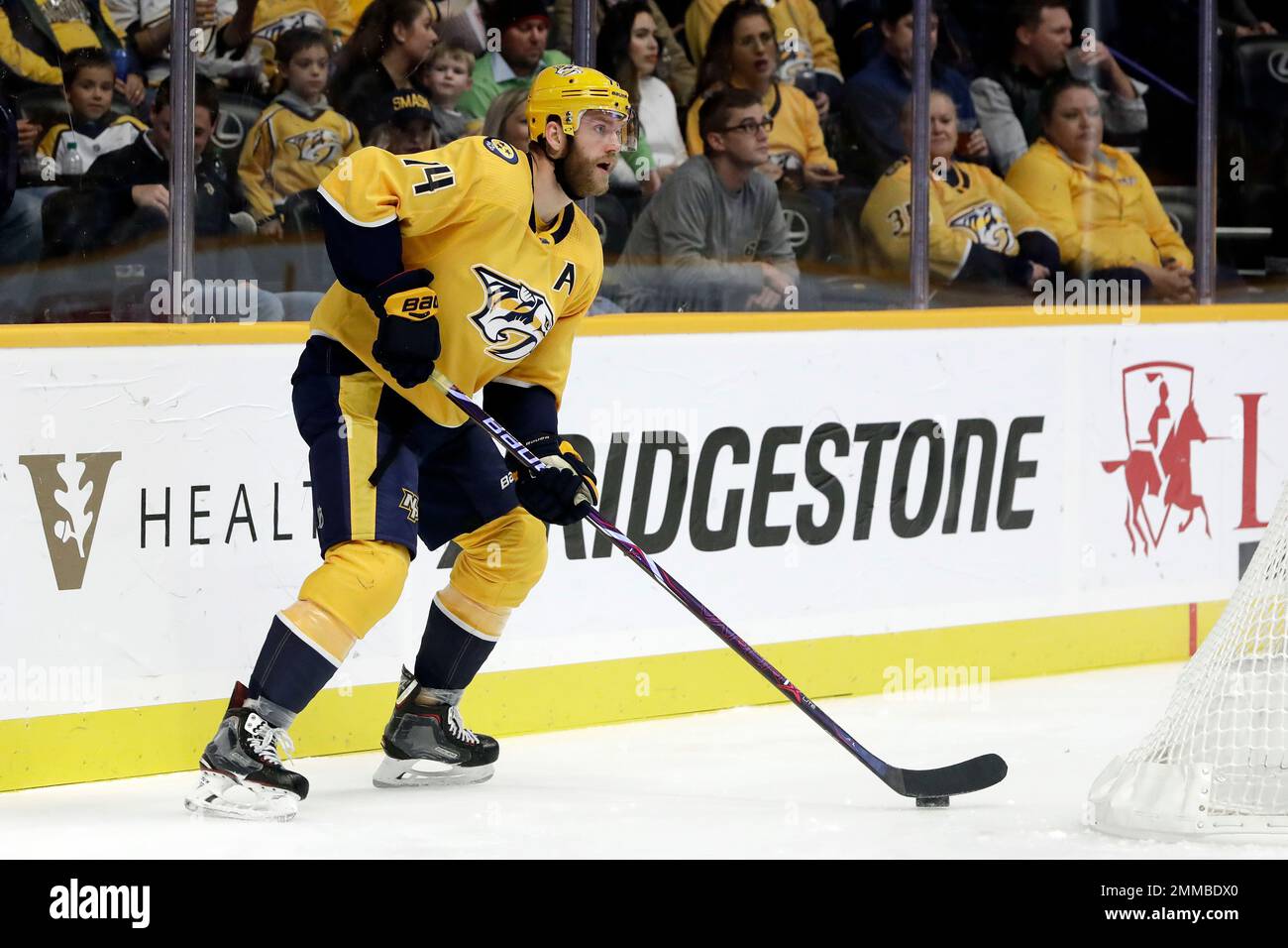Nashville Predators defenseman Mattias Ekholm, of Sweden, plays against ...