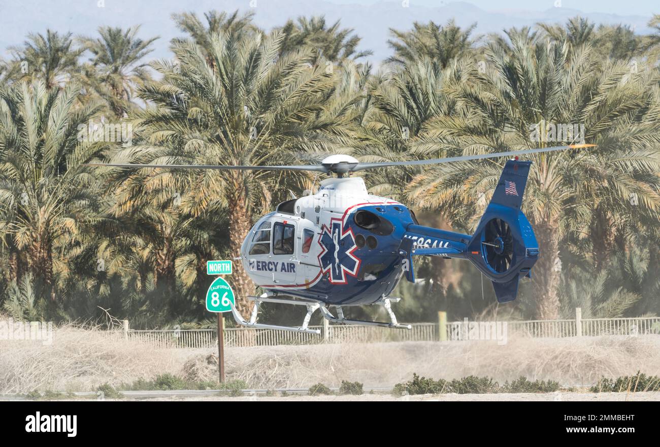 Oasis, California - January 29, 2023. The aftermath of a vehicle ...