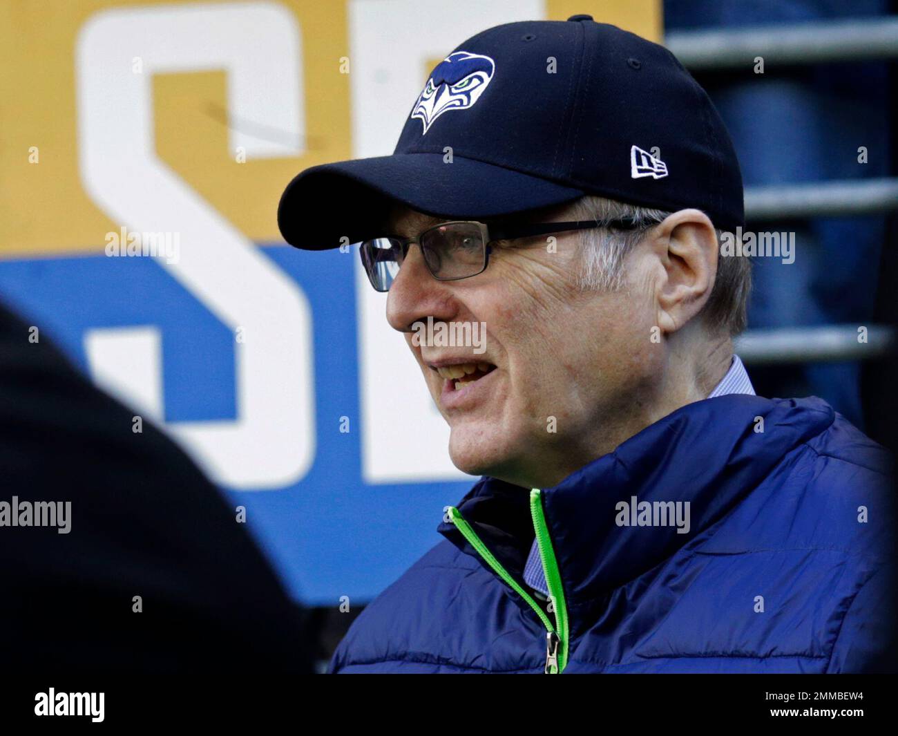 In this Dec. 31, 2017 photo, Seattle Seahawks owner Paul Allen stands ...