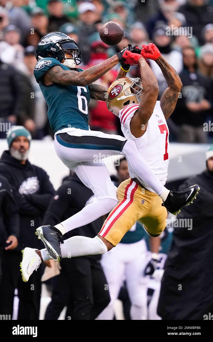 San Francisco 49ers cornerback Charvarius Ward breaks up a pass ...