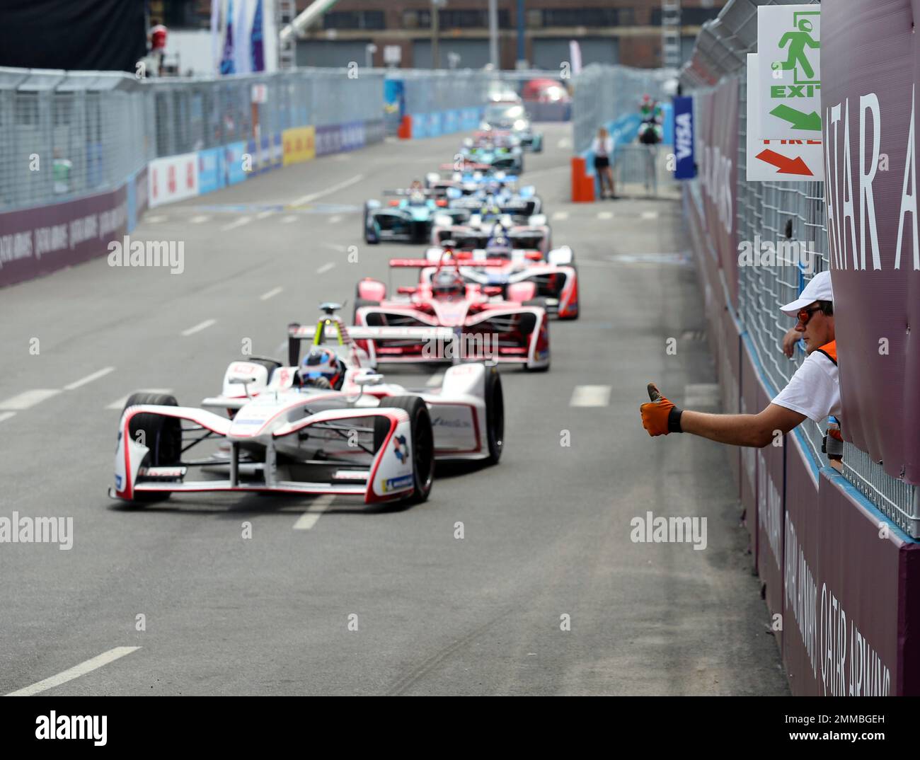FILE - In this Sunday, July 15, 2018 file photo, a Formula E safety ...