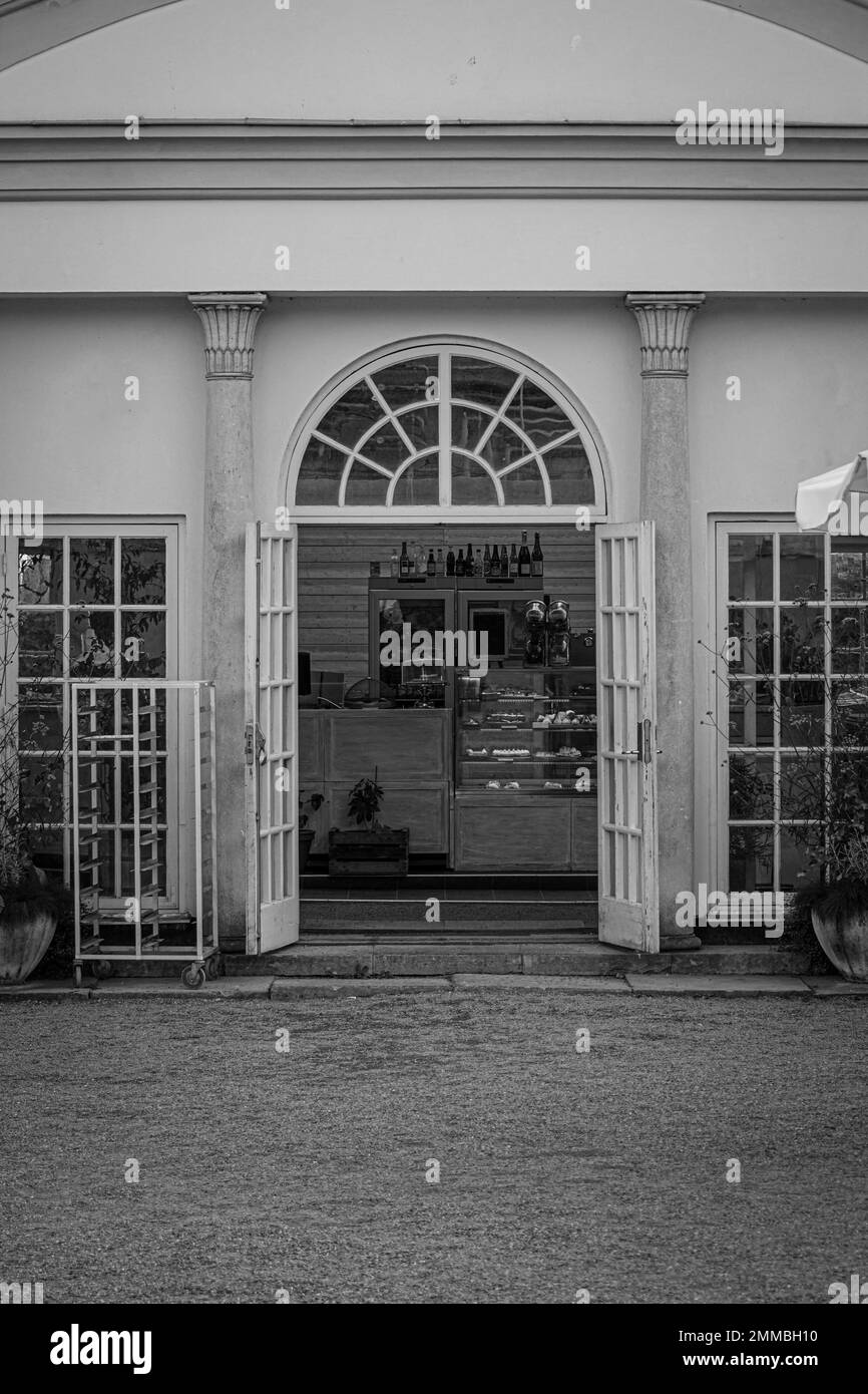 Old cafe window Black and White Stock Photos & Images - Alamy
