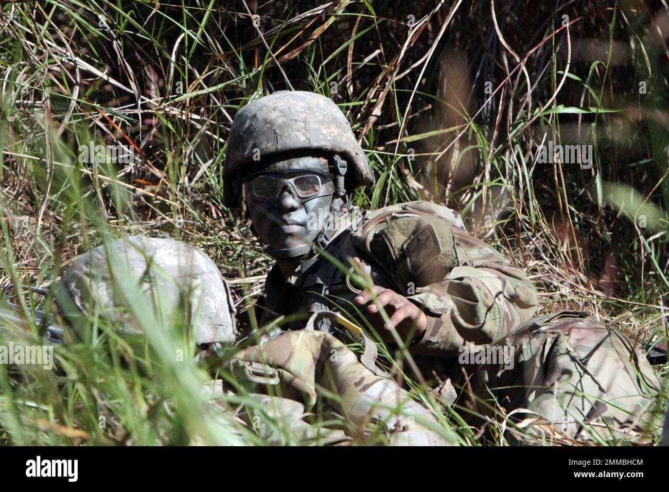 Basic Combat Training Field Training Exercise with weapons and face ...