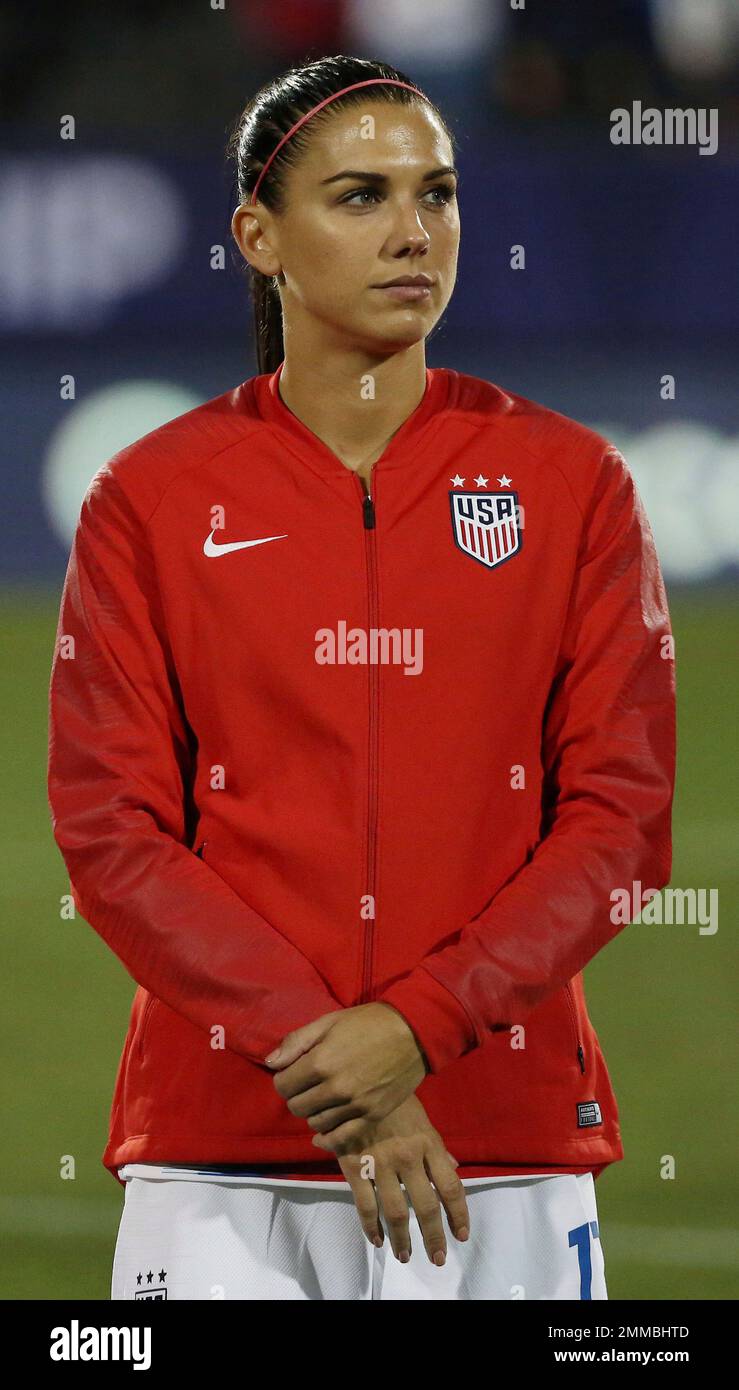 United States forward Alex Morgan before the United States national ...