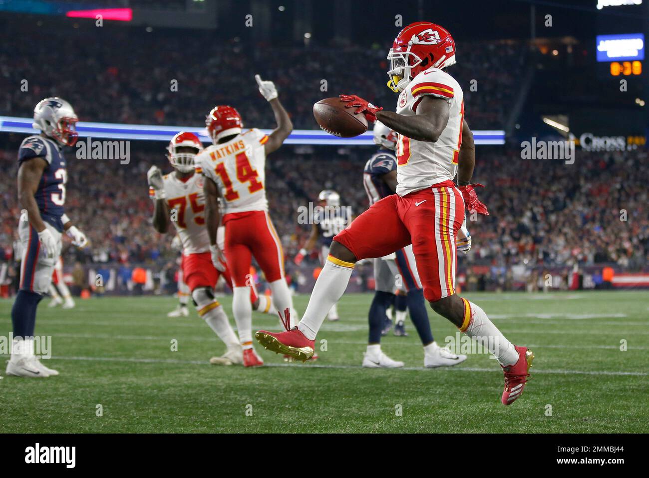 Kansas City Chiefs wide receiver Tyreek Hill celebrates his touchdown ...