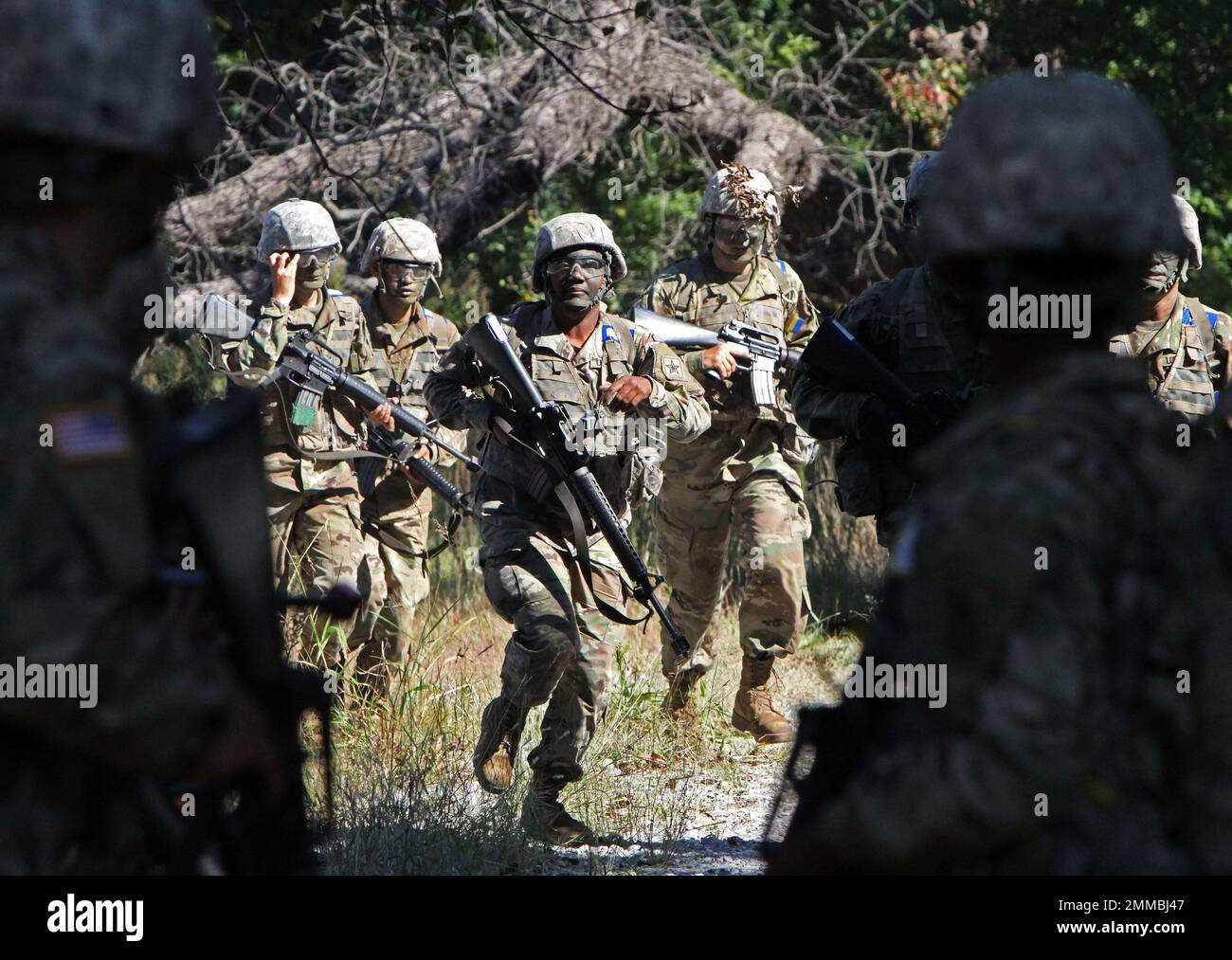 Basic Combat Training Field Training Exercise with weapons and face ...