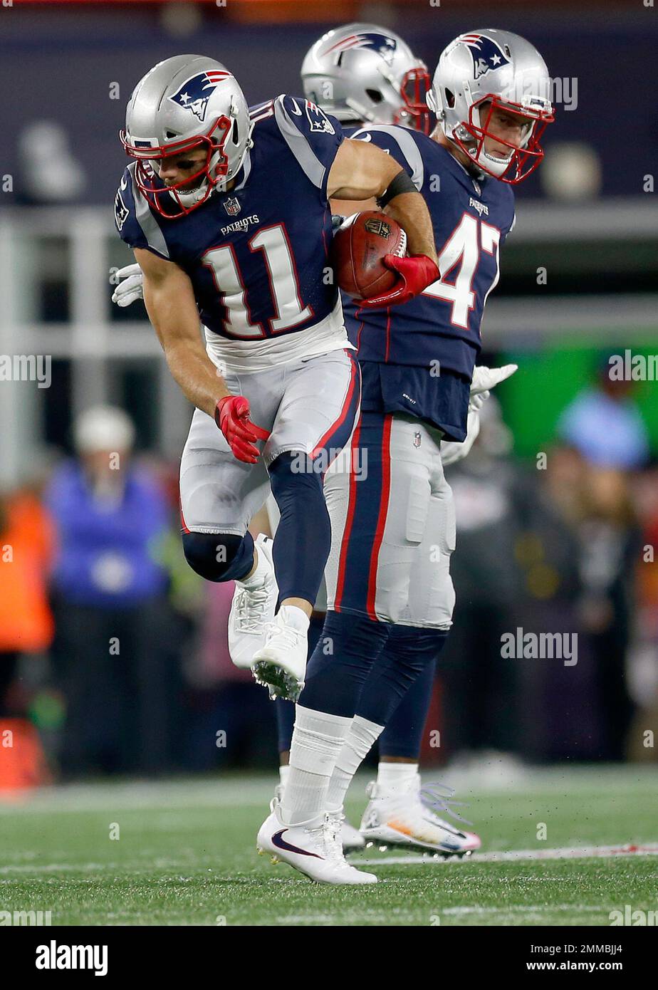 New England Patriots wide receiver Julian Edelman (11) and tight end ...