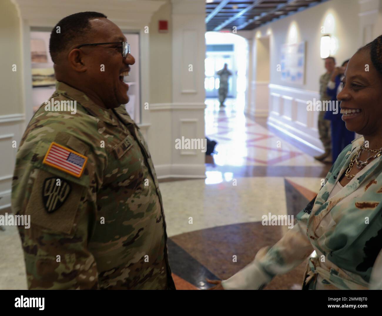 U.S. Army 1st Sgt. Anthony Mills, a food services force manager, shares ...