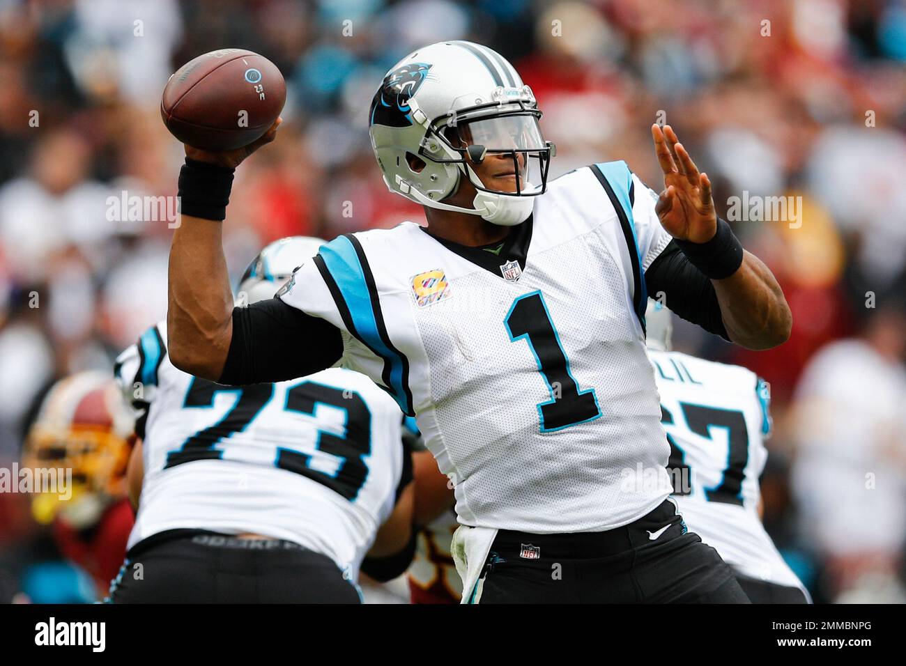 Carolina Panthers quarterback Cam Newton (1) passes the ball during the ...