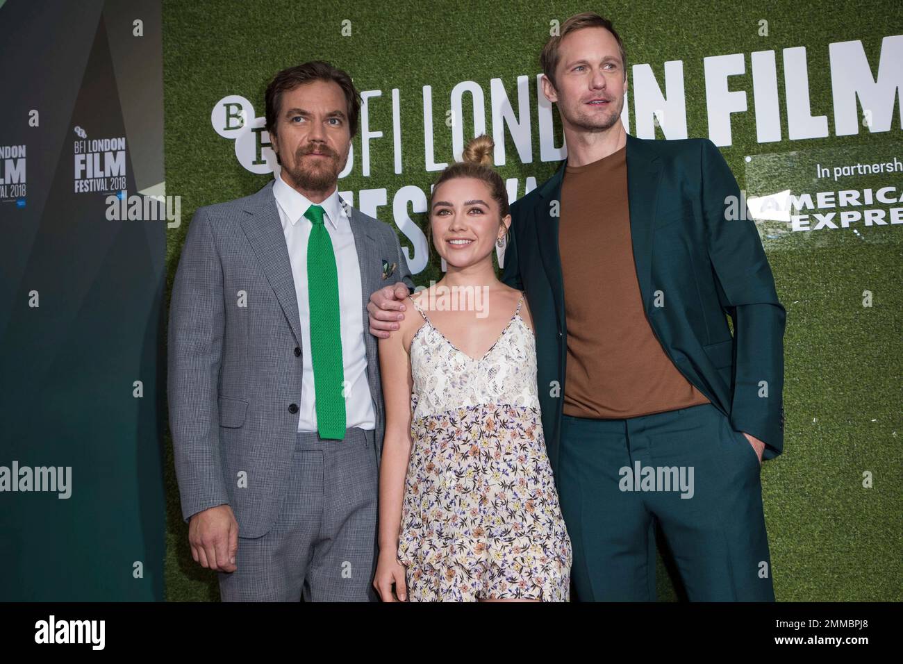 From left, actors Michael Shannon, Florence Pugh and Alexander ...