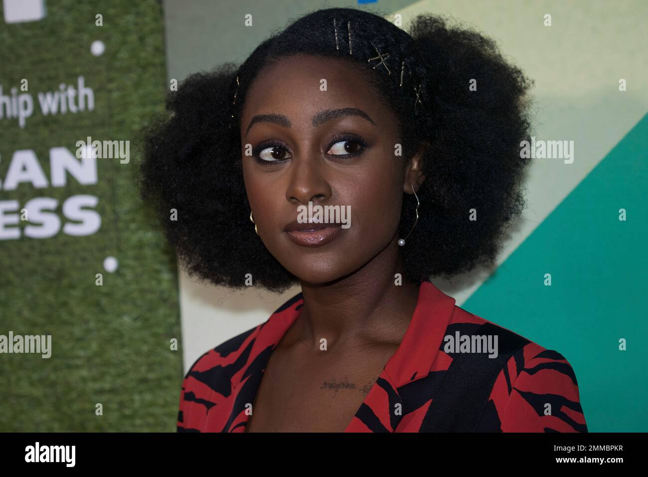 Simona Brown poses for photographers upon arrival at the premiere for ...