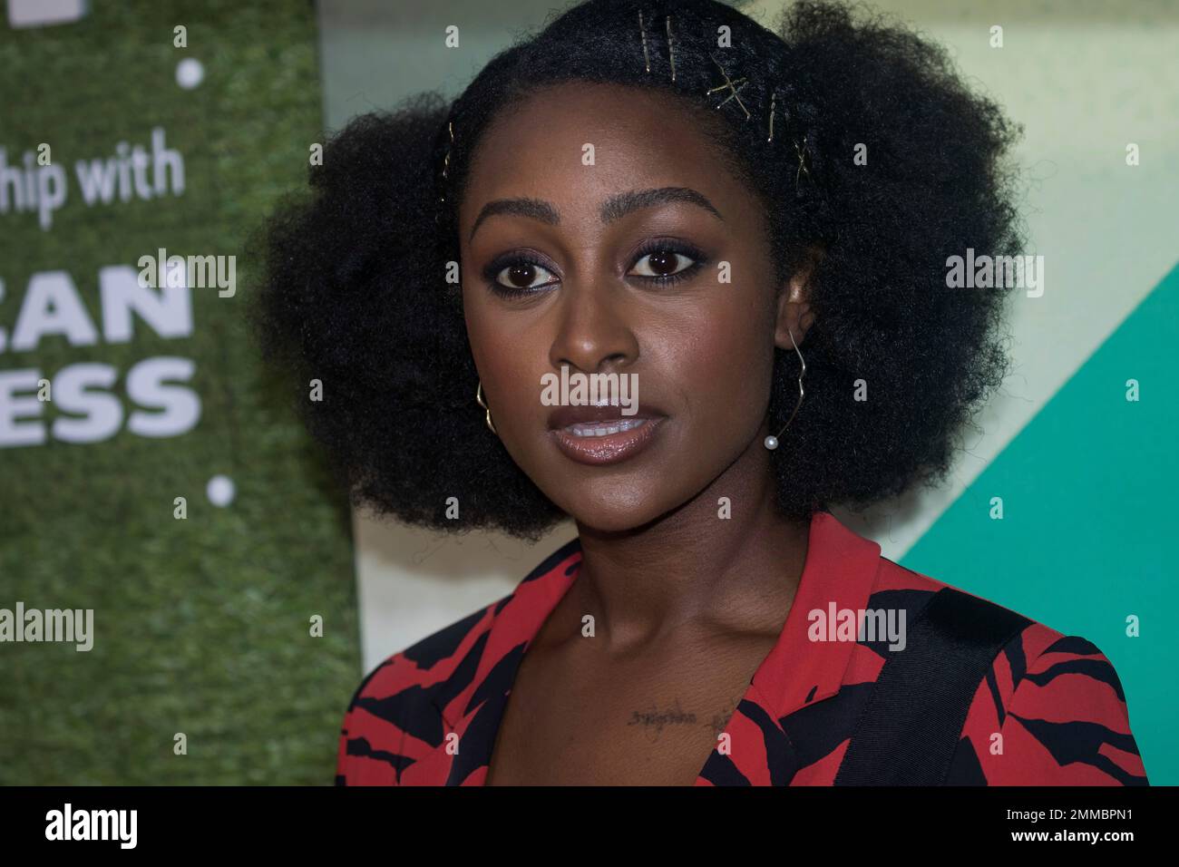 Simona Brown poses for photographers upon arrival at the premiere for ...