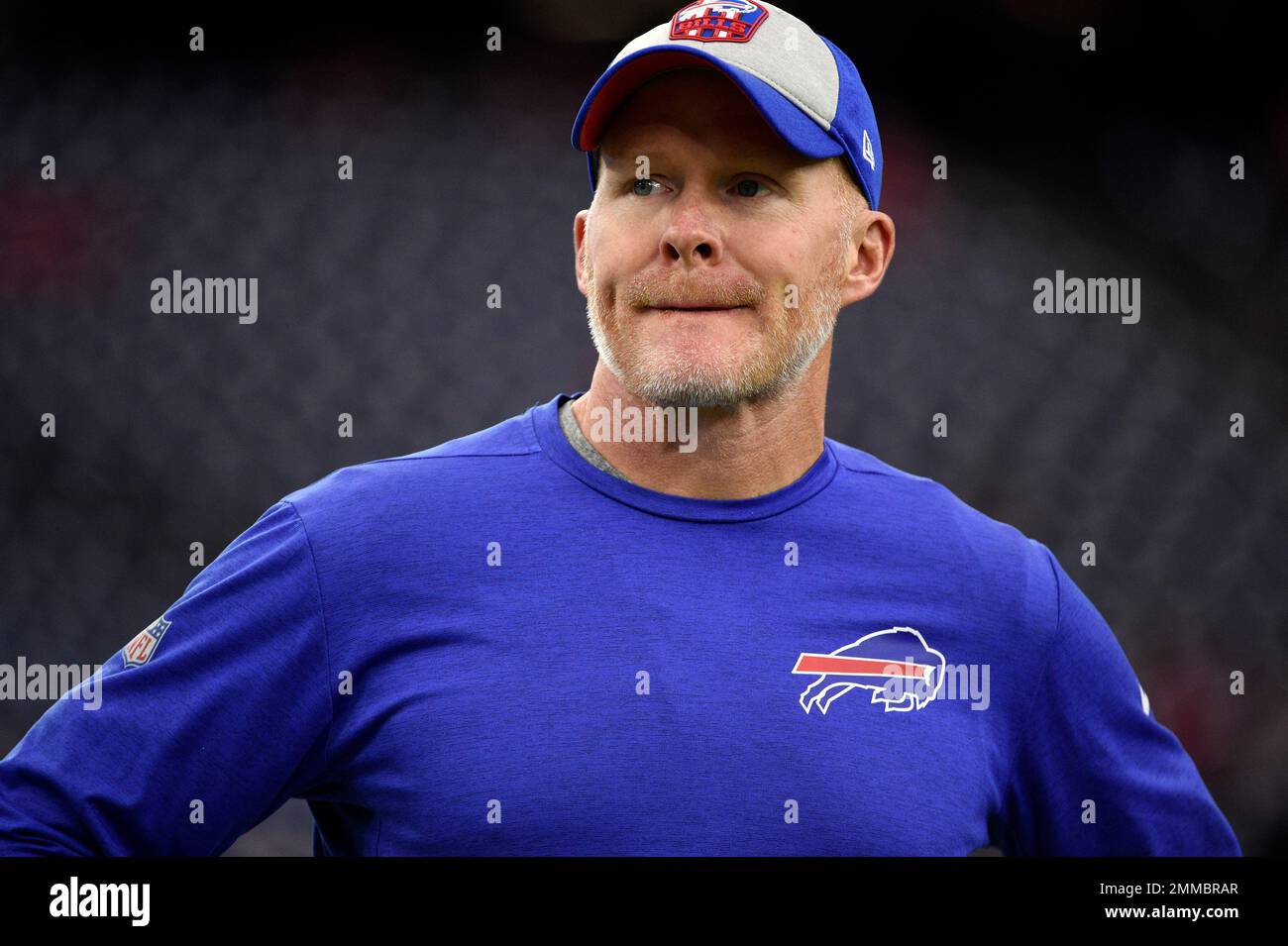 Buffalo Bills head coach Sean McDermott before an NFL football game against the Houston Texans ...