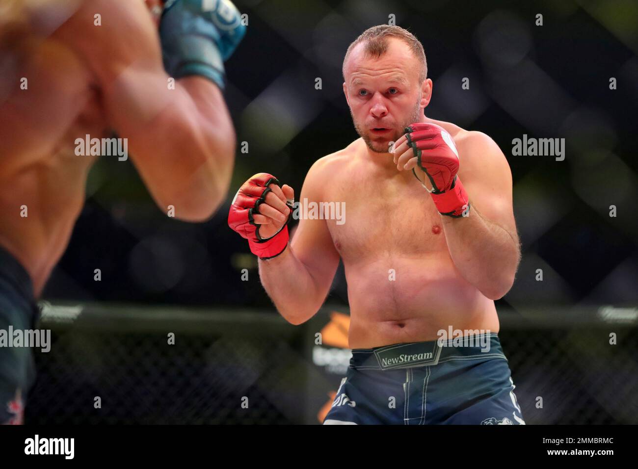Alexander Shlemenko pursues Anatoly Tokov during a mixed martial arts ...