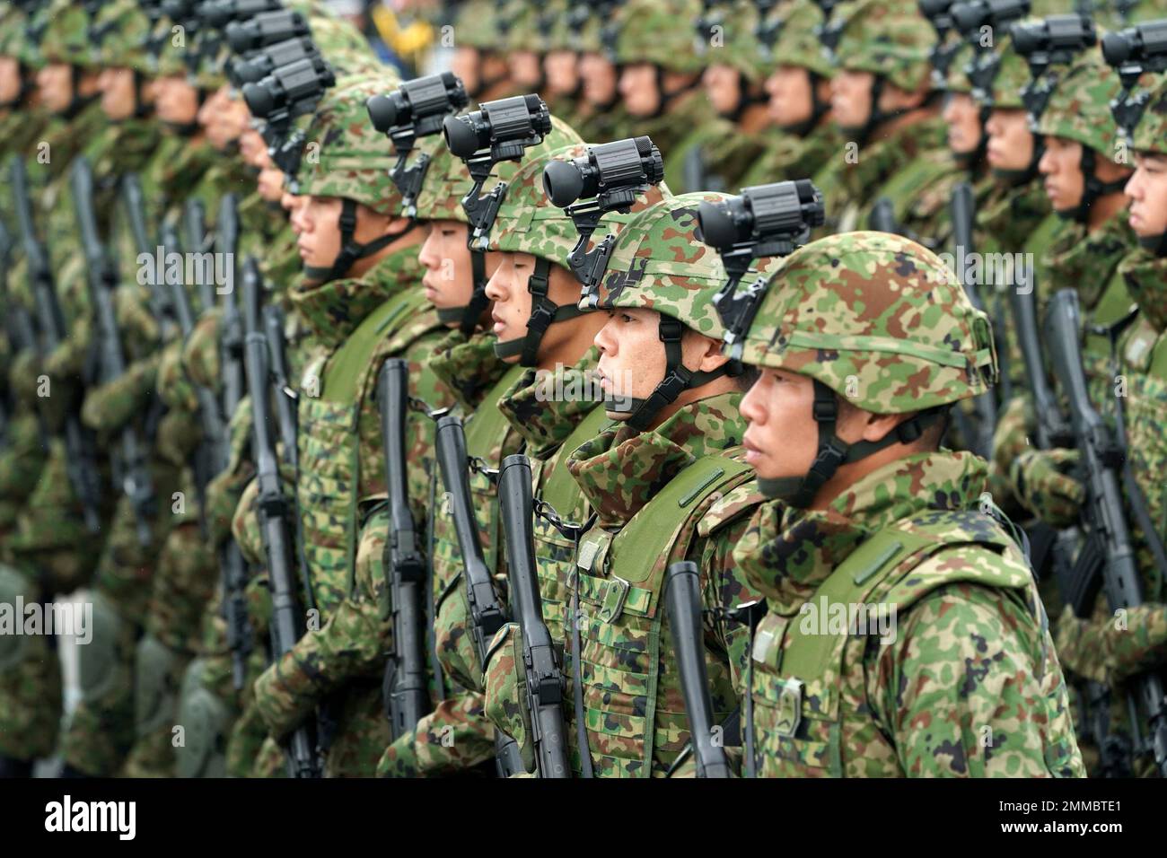 Members of Japan Self-Defense Forces (SDF) march during the Self ...