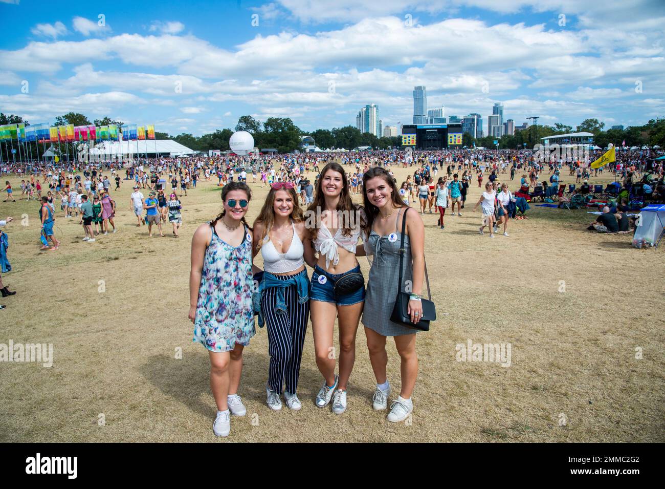 Festival goers seen on day one of the Austin City Limits Music Festival ...