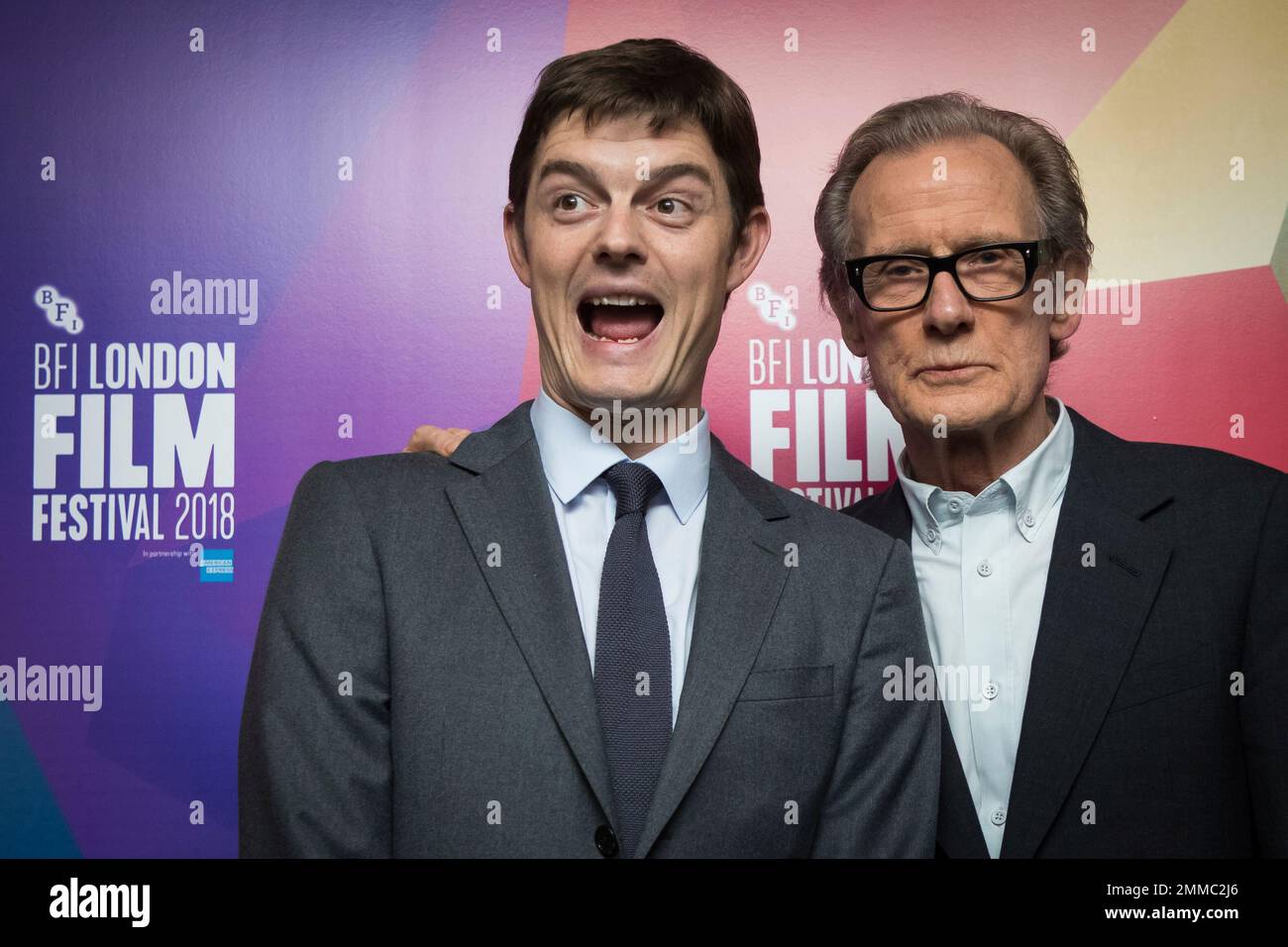 Actors Sam Riley and Bill Nighy, right, pose for photographers upon ...