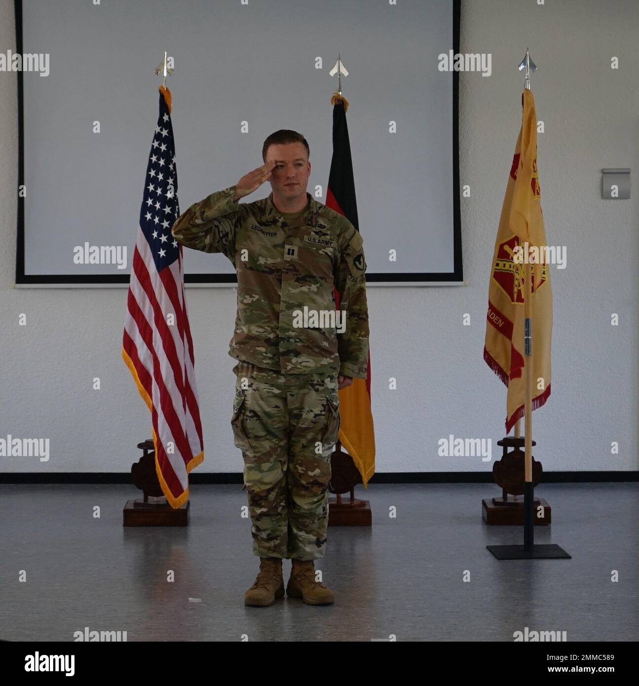 Capt. Ledbetter concludes the assumption of command ceremony rendering ...