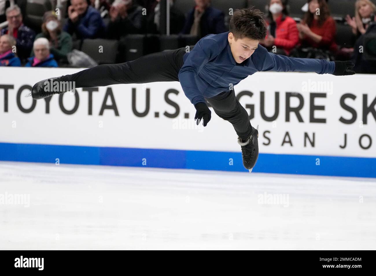 Samuel Mindra performs during the men's free skate at the U.S. figure ...