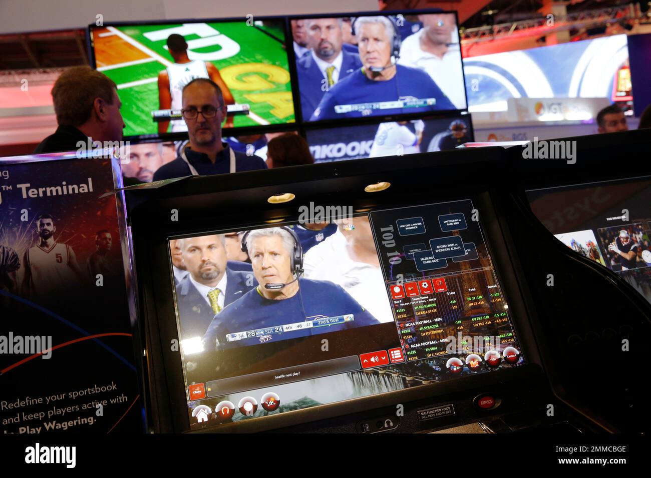 The CrystalBetting sports betting terminal is on display at the IGT ...
